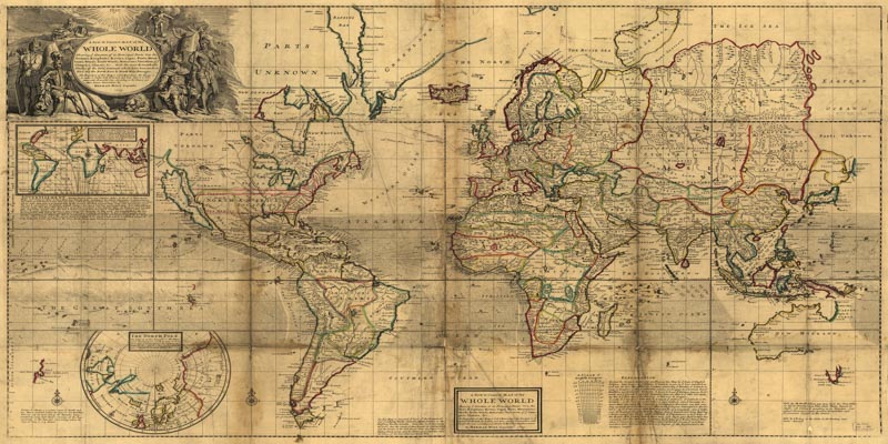 A New & Correct Map of the Whole World, 1719 - obrazarna.cz