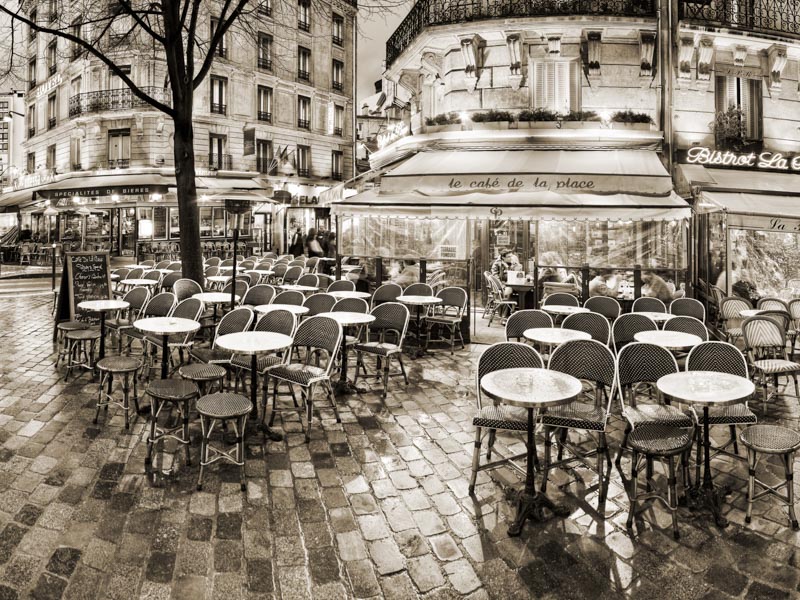 Rainy Night at Place Edgar Quinet in Paris - obrazarna.cz